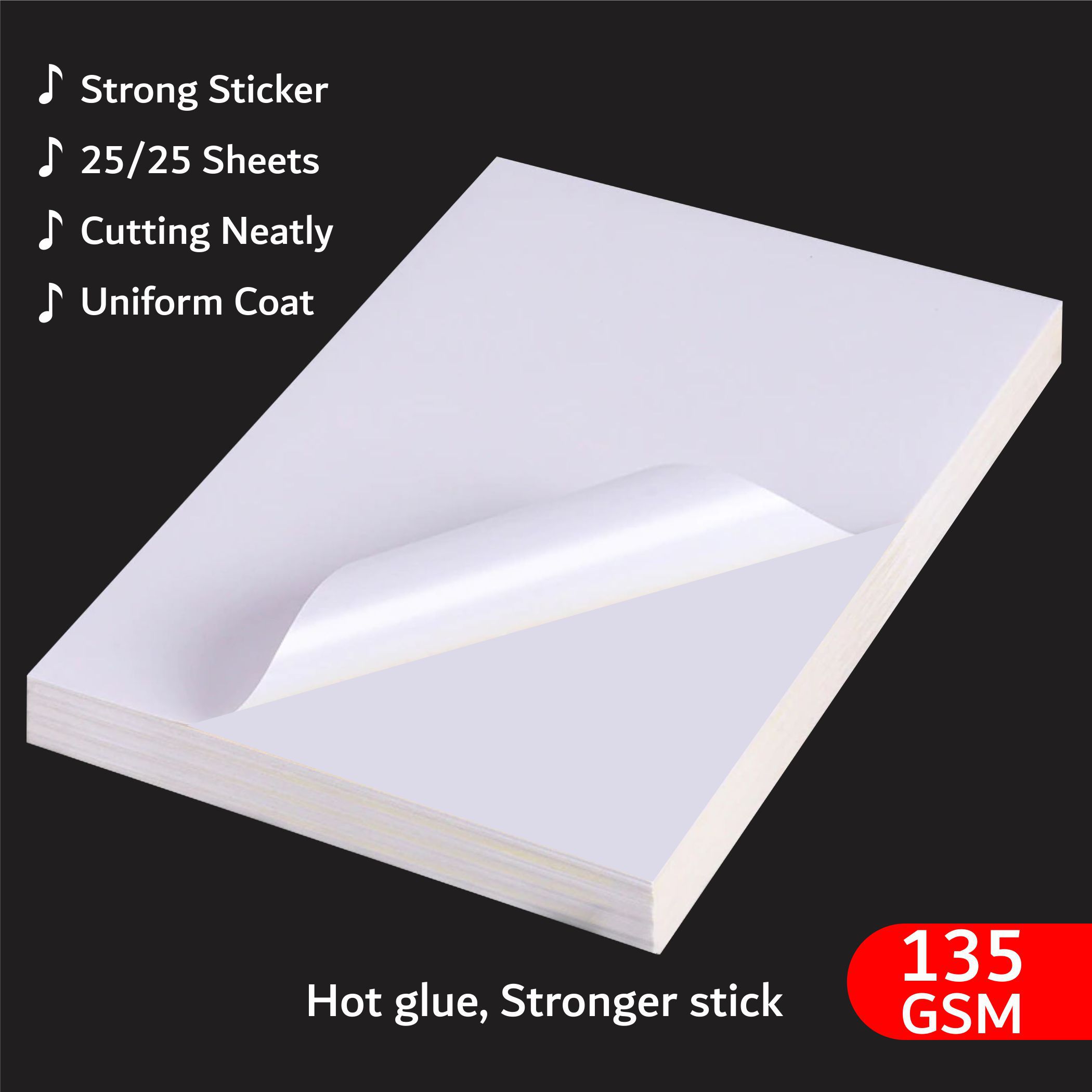 White Glossy self-adhesive sticker A4 for inkjet printers | Daraz.pk