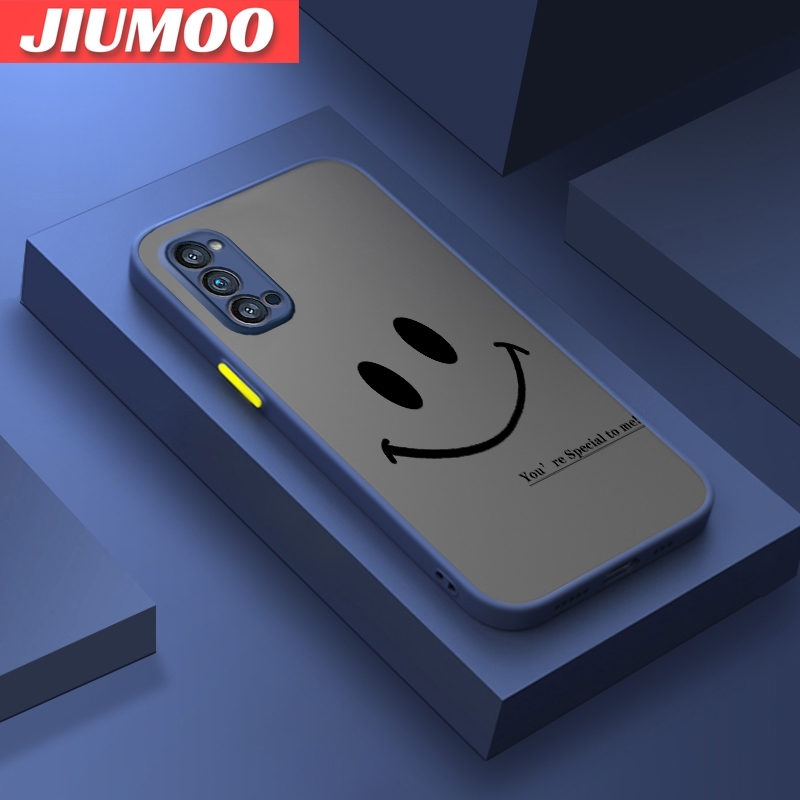 JIUMOO For OPPO Reno 4 Pro 5G Case Fashion Simple Smile Face Frosted ...