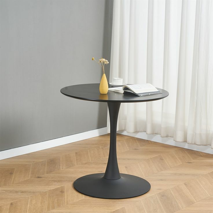 Single Leg With Round Base Brown, Wood Coffee Tables, Side Table, for ...