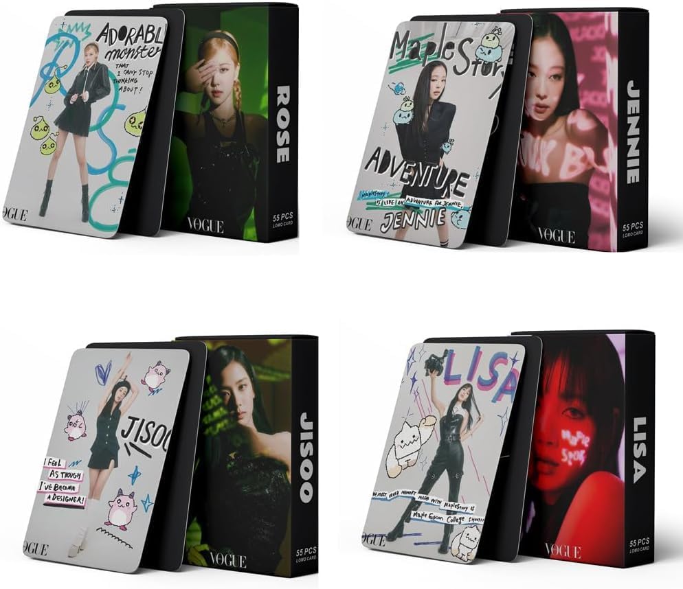 4 Pack/220Pcs Blackpink Jisoo Rose Lisa Jennie Photocards Magazine Card ...