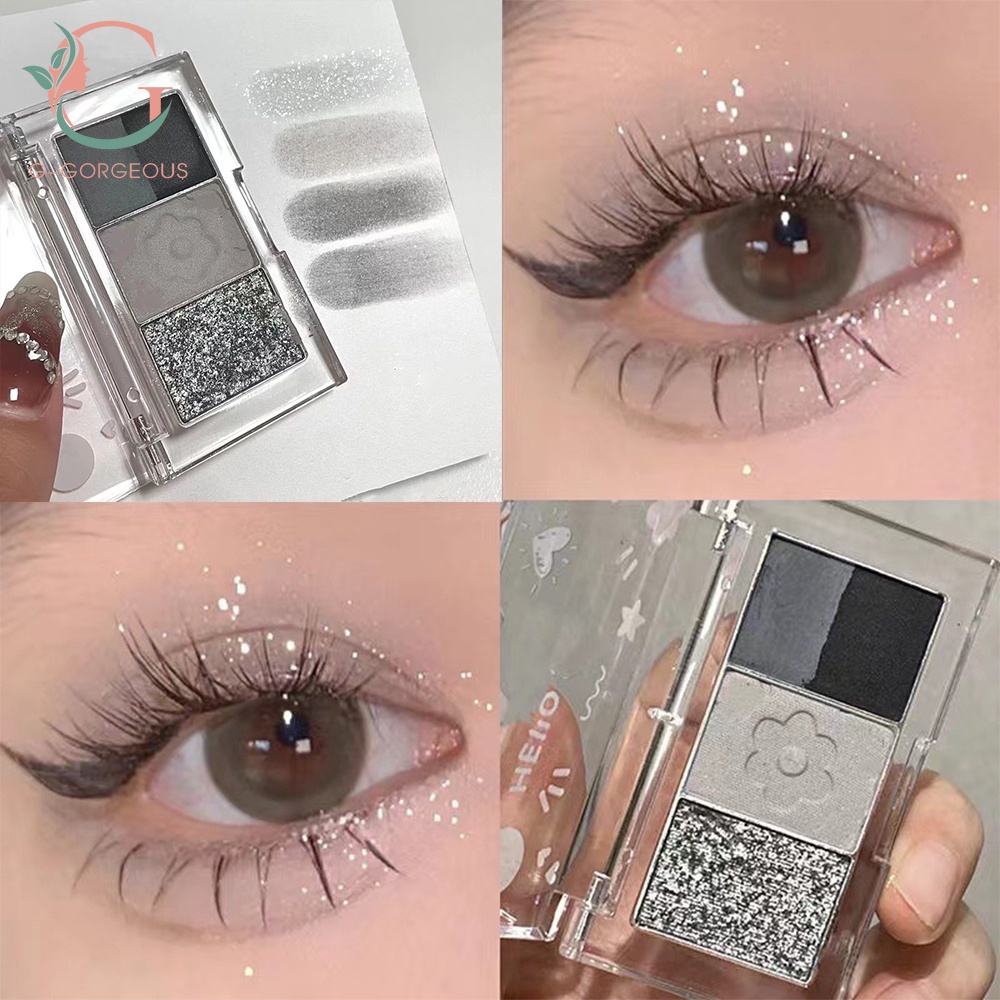 4 Colors Punk Smokey Eyeshadow Palette Shimmer Delicate Smoothing Eye ...