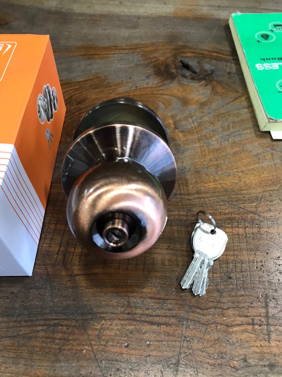 Round knob lock cylindrical copper | Daraz.pk