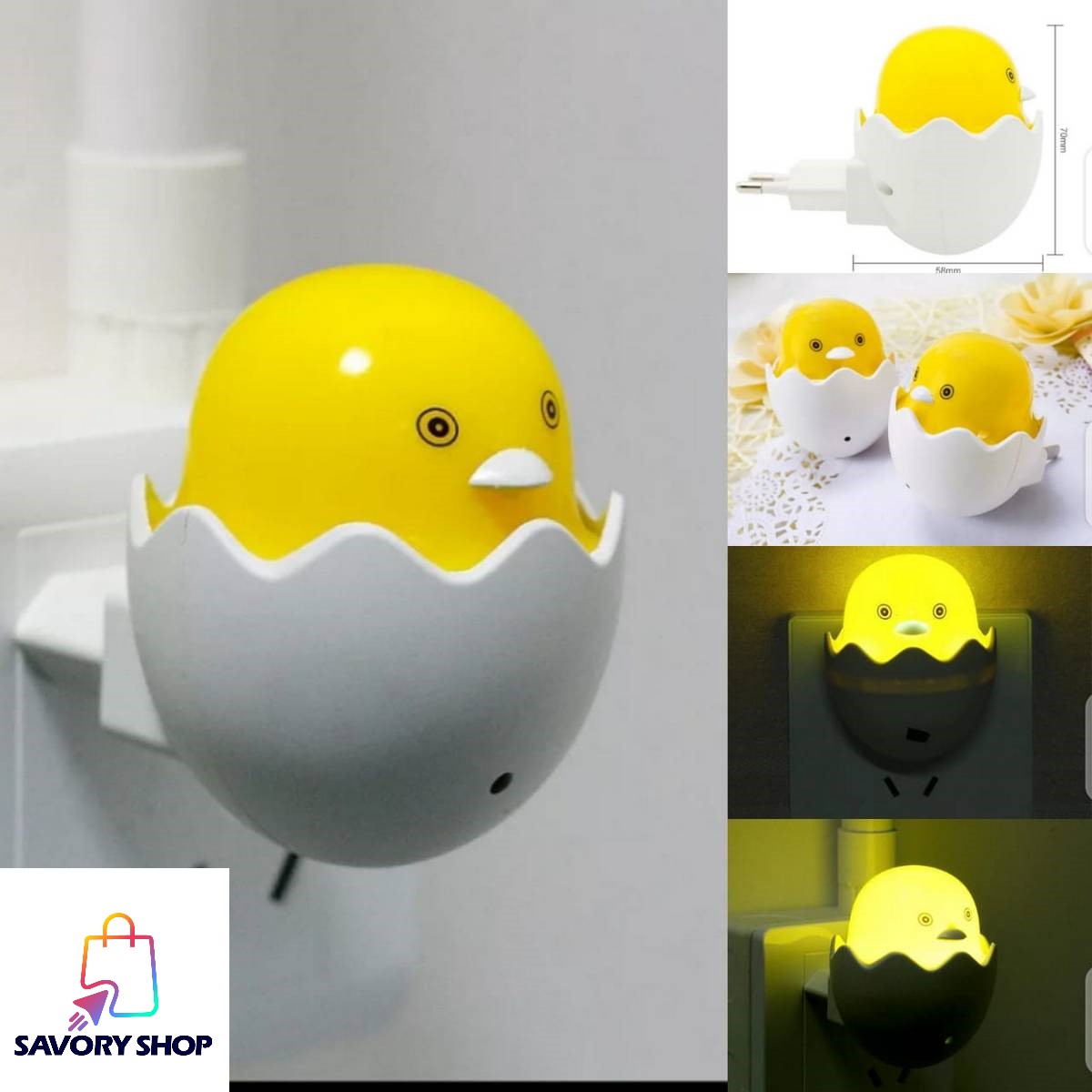 Egg Night Light, Cartoon Chick Night Light Mini Light Control LED ...