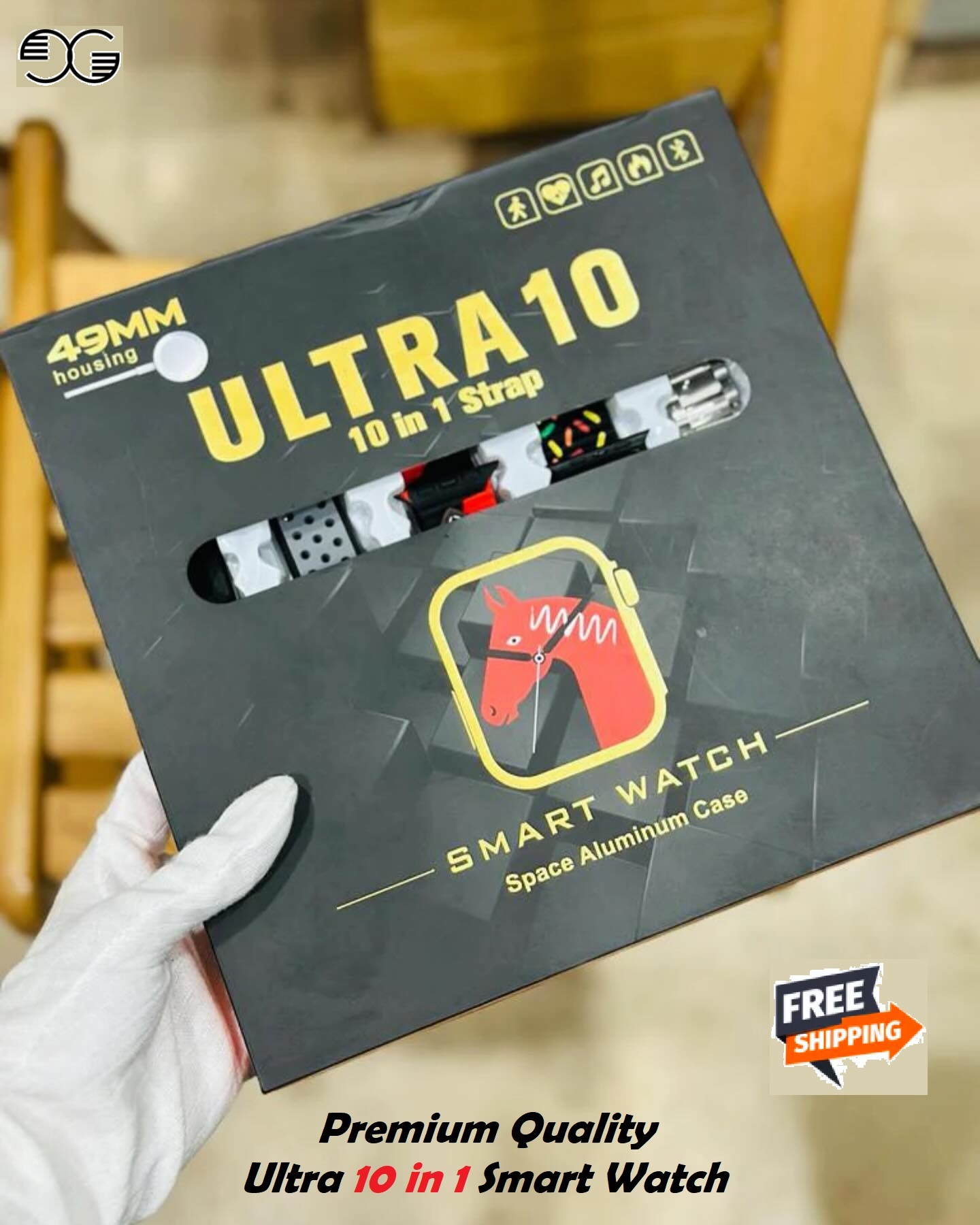 Ultra 10 in 1 Strap Smartwatch ( 10 Straps + Silicone Case ) Full HD ...