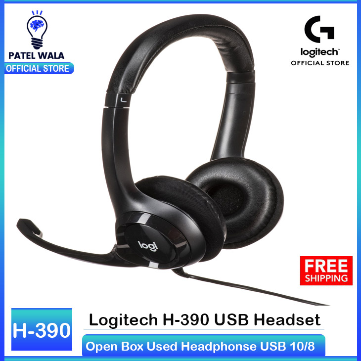 ( Branded Without Box ) H390 Wired Headset, Stereo Headphones with Noise-Cancelling Microphone ...