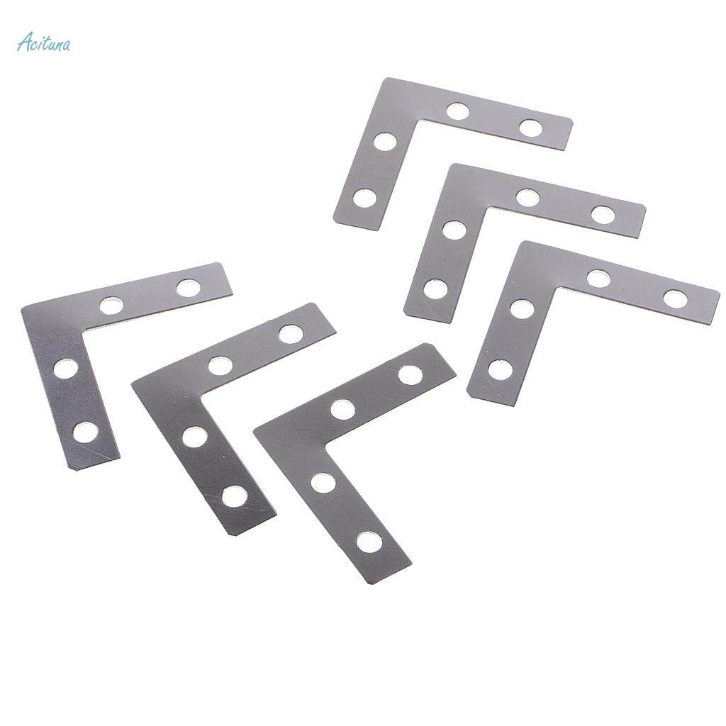 100x Metal L Shape Corner Brace Plate Flat Angle Bracket Picture Frame ...