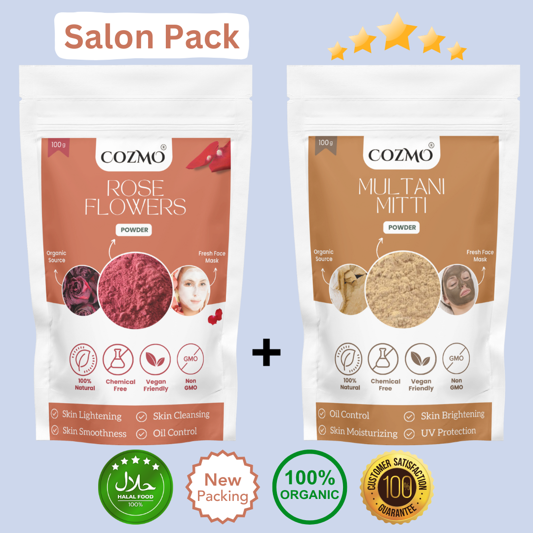 Pack of 2 Powder | Rose Petal Powder + Organic Multani Mitti Fine ...