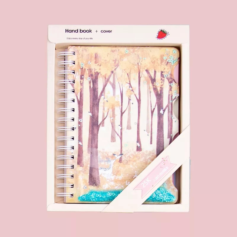 Floating Glitter Spiral Notebook Gift Diary With Box A5 Size | Daraz.pk