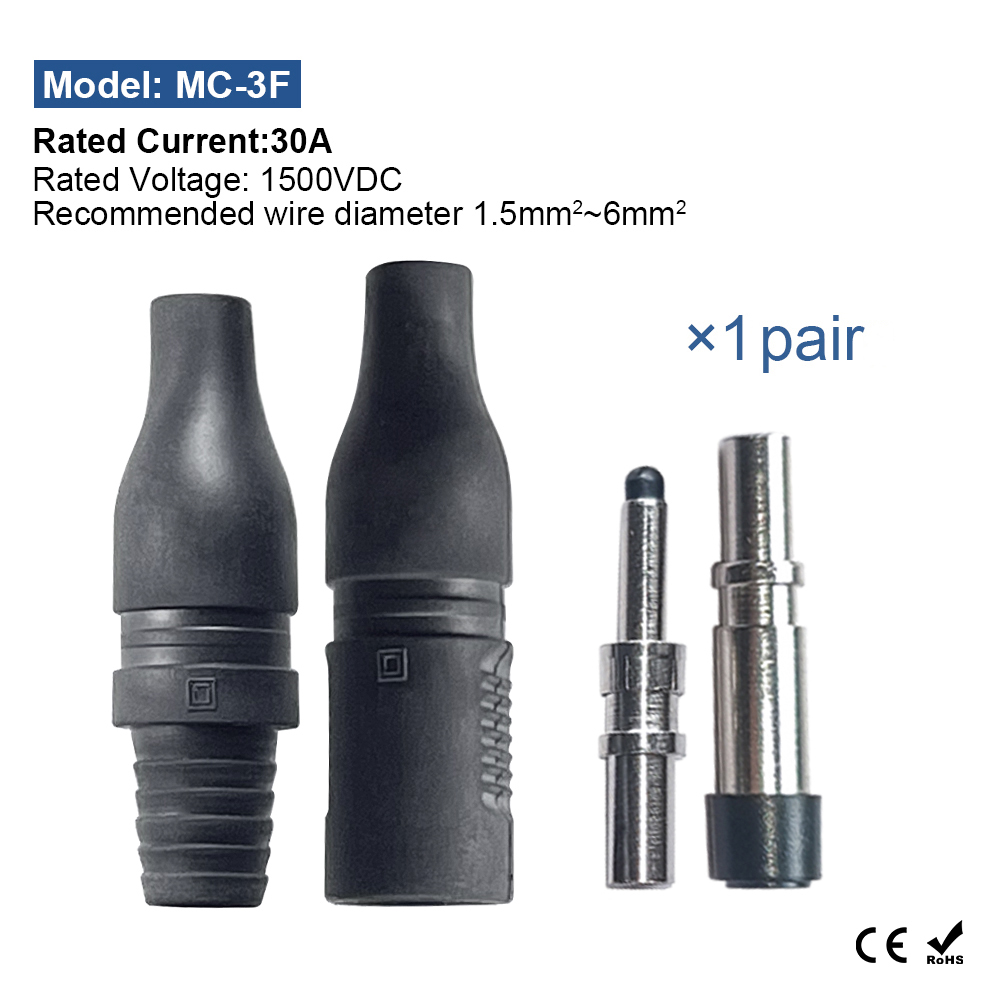 Solar Panel Cable Connector MC3/4 1000V 30A Male Female Connector IP67 ...