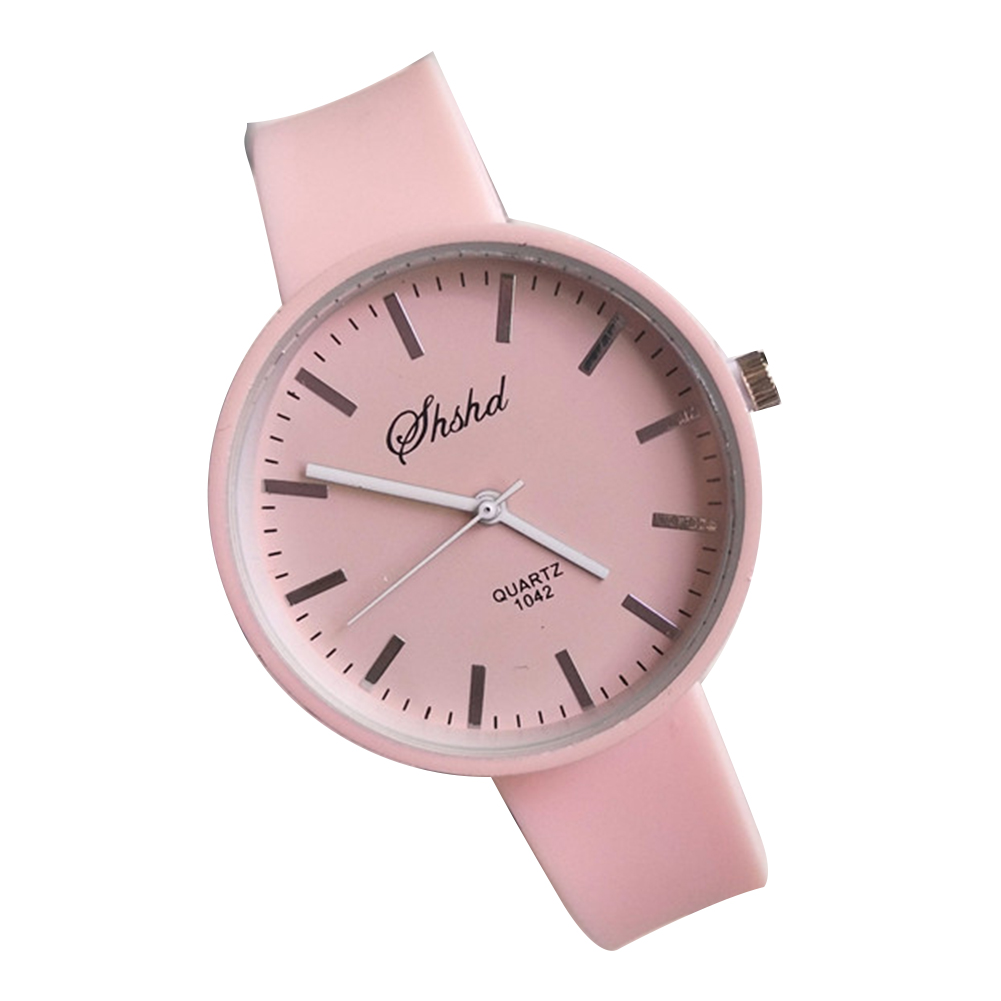Student Girl Candy Color Analog Round Dial Silicone Band Quartz Wrist ...