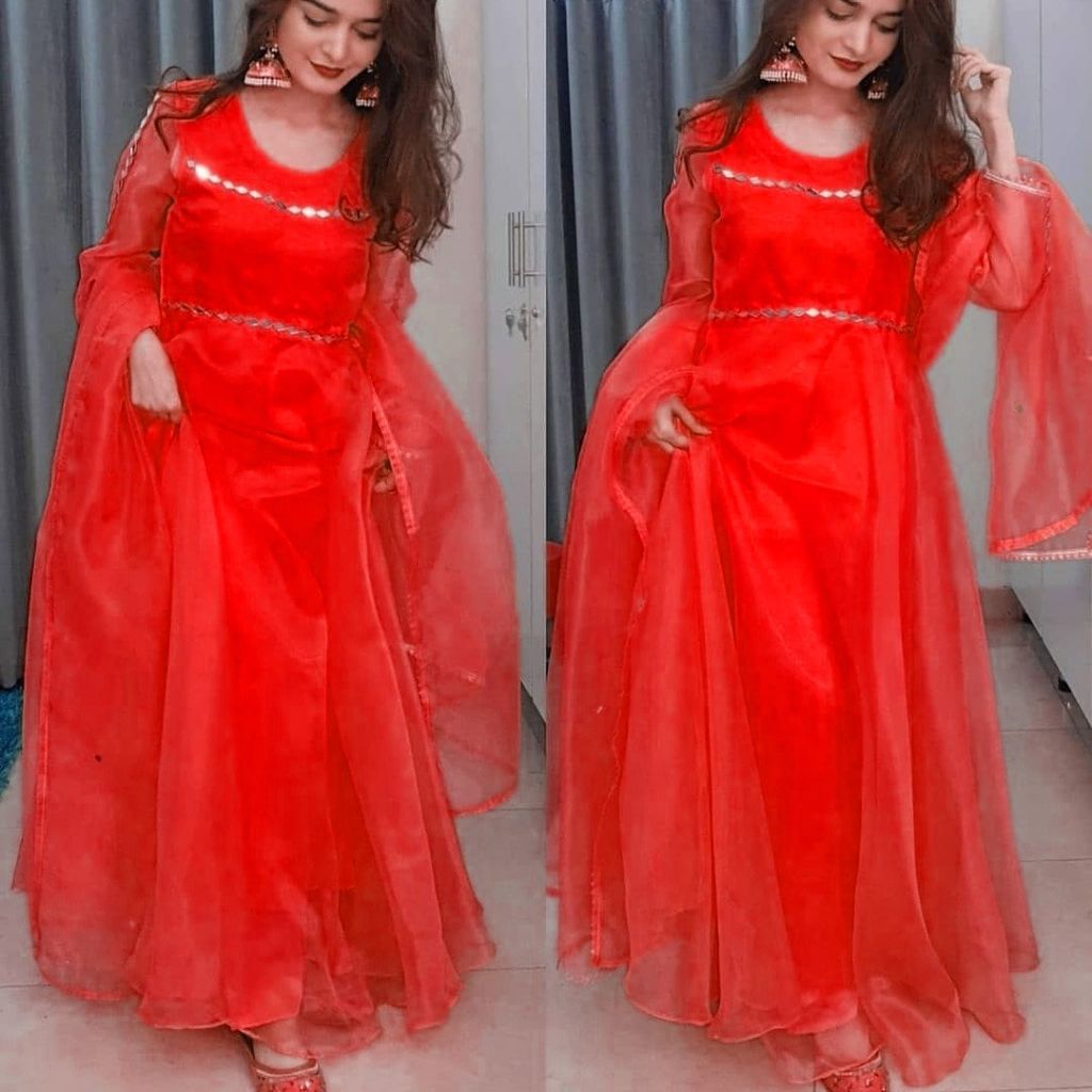 Simple tissue long frock for girls and women | Daraz.pk