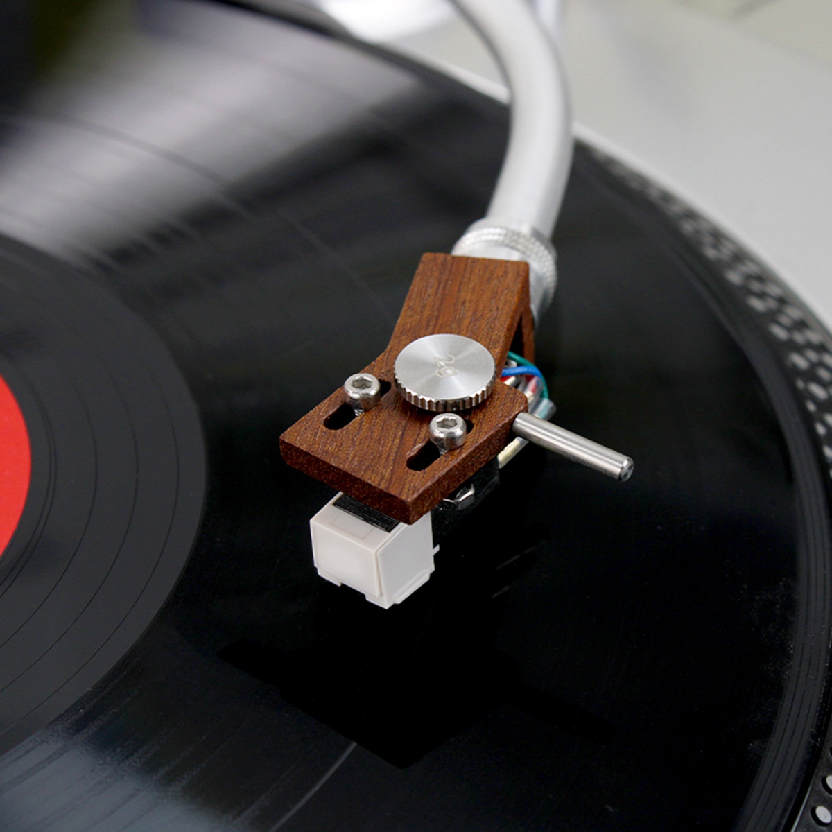 OYPFXMI Vinyl Phono Wood Phono Stand with 4-Color Line Curved Angle ...