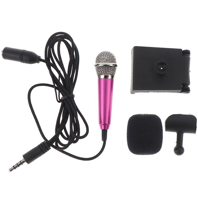 Portable 3.5mm Stereo Studio Mic KTV Karaoke Mini Microphone For Cell ...