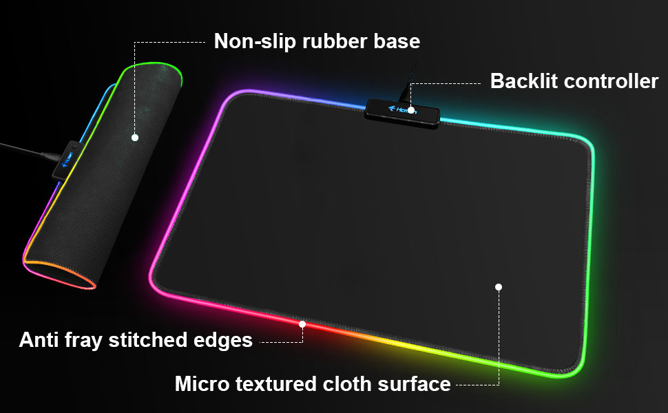 Imported RGB Gaming Mouse Pad Large XXL Size - Extended Led Soft Cloth ...