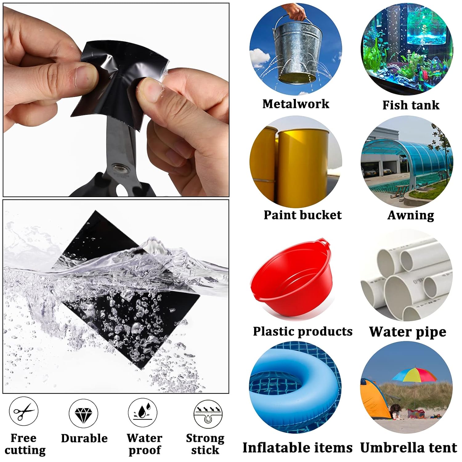 4inch wide Fix Leaks Instantly with Super Strong Waterproof PVC Tape ...