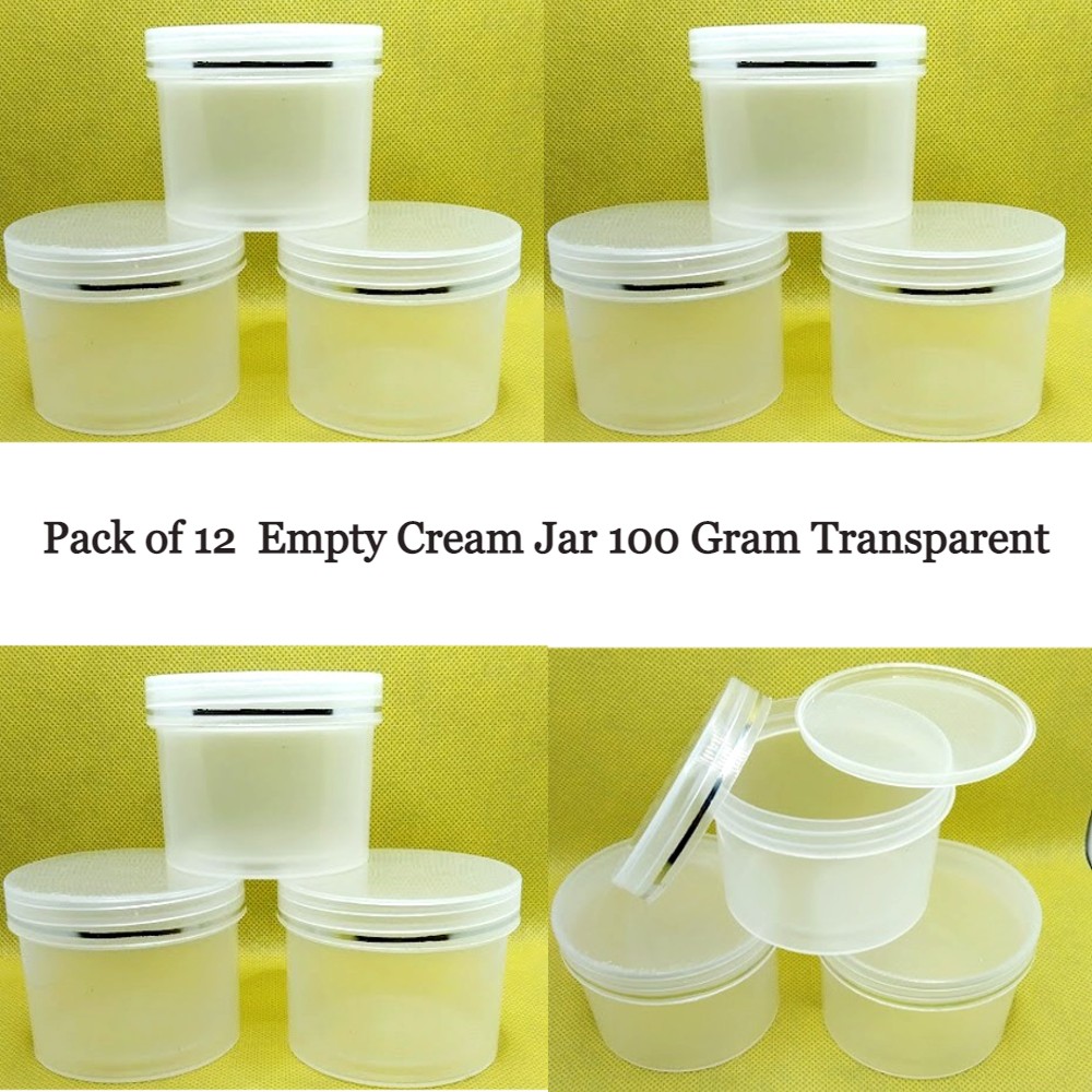 Empty Plastic Containers for Makeup 100 Gram Transparent / Refillable ...