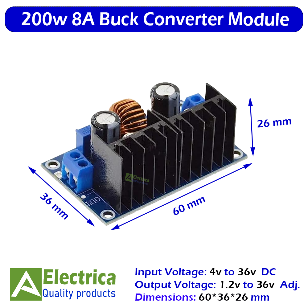 XL4016 200w 8A Buck Converter Module 4-36V to Adjustable 1.25-36V DC-DC Step Down Module By ...
