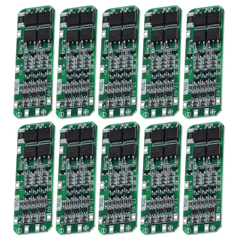 ARELENE 10Pcs 3S 20A BMS 18650 Li-Ion Lithium Charger Module BMS Protection Board 11.1V 12V 12 ...