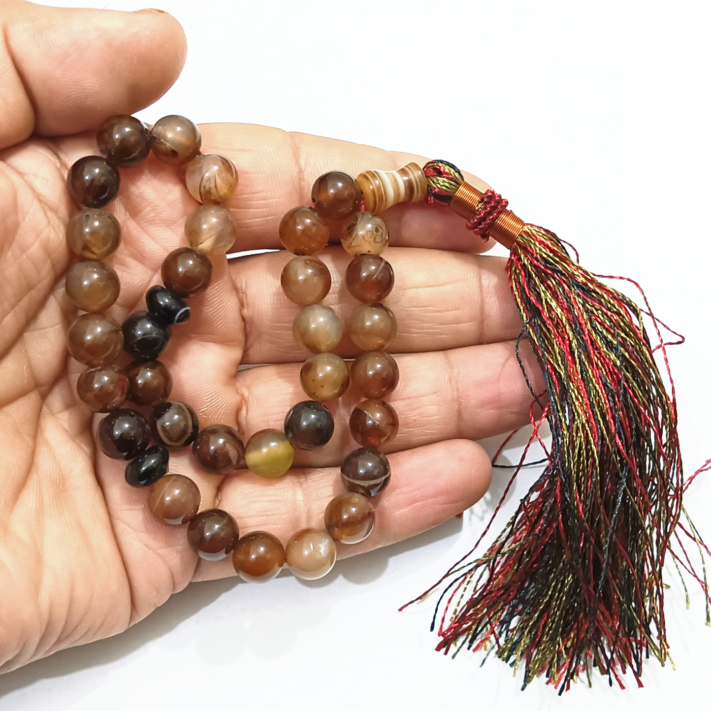 Brown Color Aqeeq Stone Tasbeeh 33 Beads (Size 6MM) - Fancy Choice ...