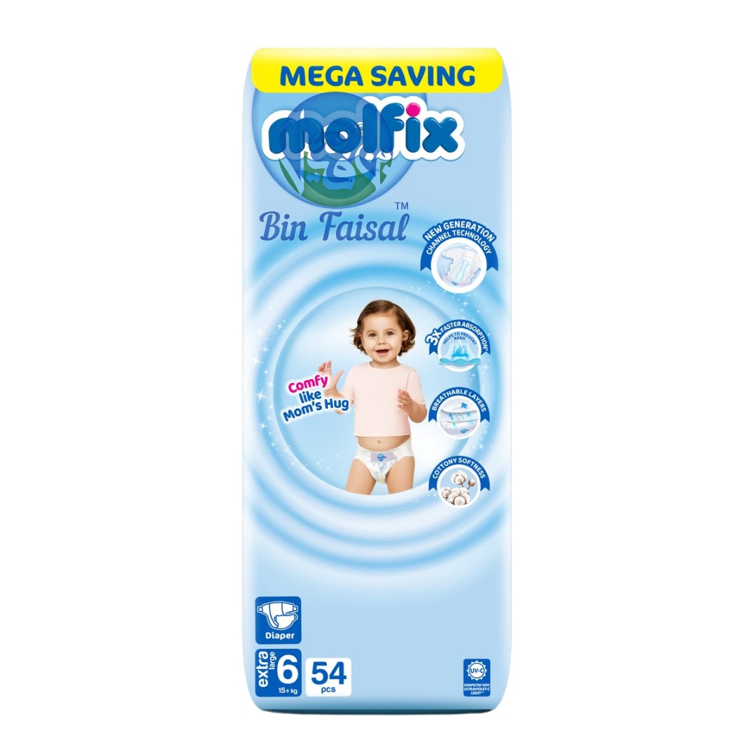 New Molifix Size 6 XX-Large 54pcs Diapers Mega Pack (15kg+) | Daraz.pk