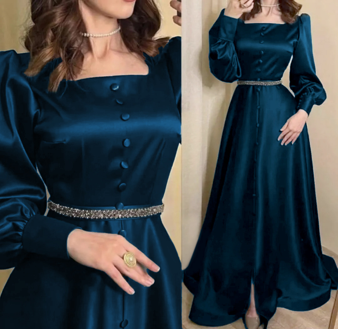 Long Silk Maxi With Belt | Daraz.pk