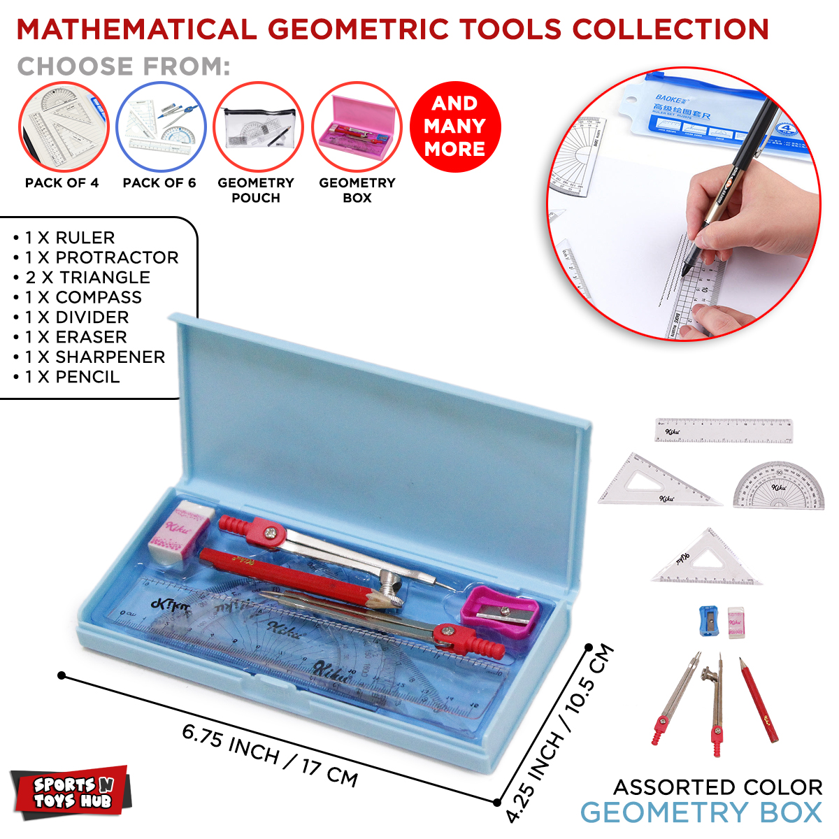Mathematical Geometric Tool Collections, Geometry Box, Drawing ...