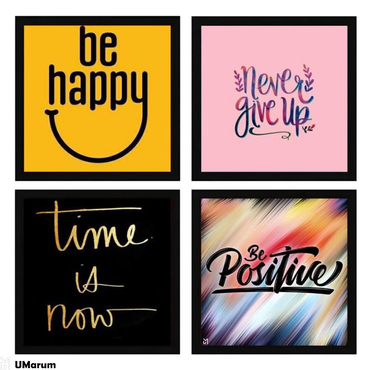 Motivational Quotes Wall Art Office Frames, Glass front with Prints ...