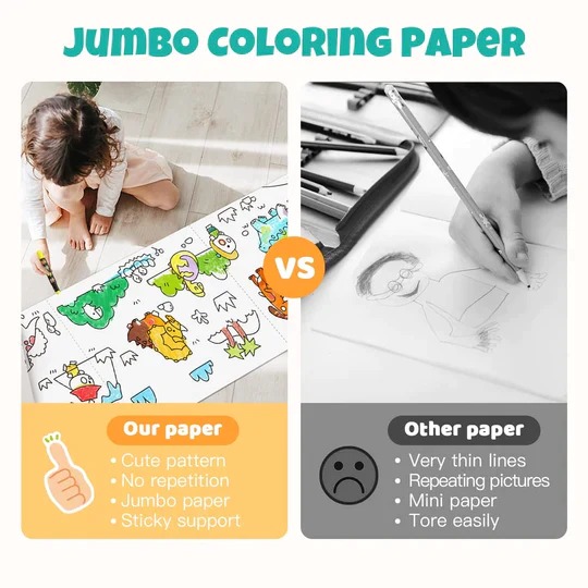Wall Drawing Paper For Toddlers With Sticky Back - 118 Inch Coloring ...