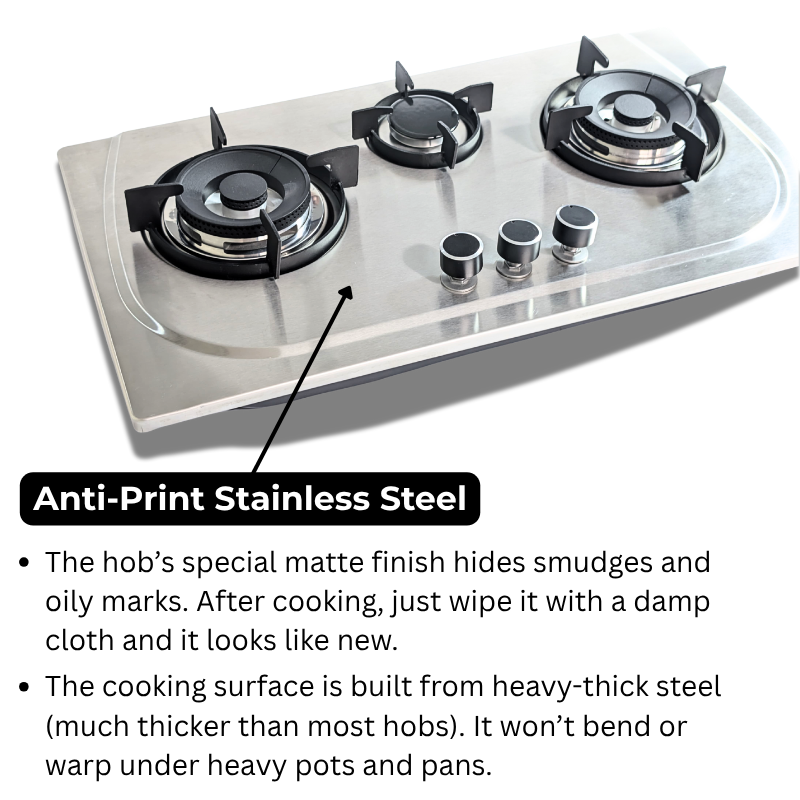 Cheftech Automatic Gas Stove Imported Anti Print Stainless Steel with ...