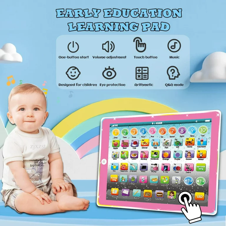 Mini Smart Tablet With Screen Touch For Kids - Kids Learning Educational Toy Words Numbers ...