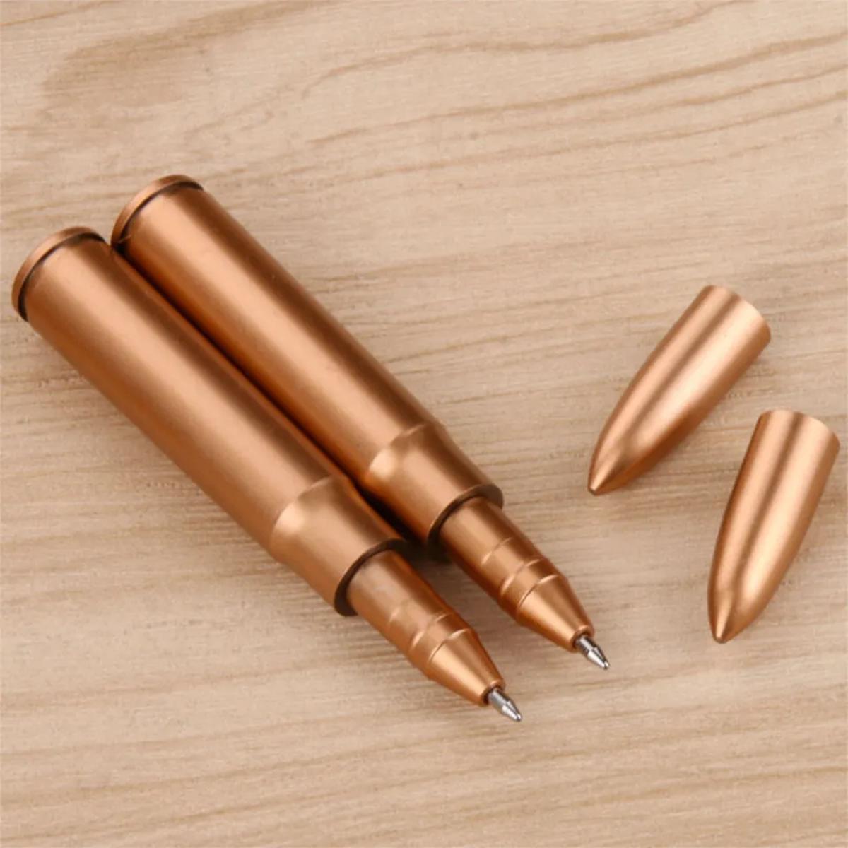 01 PC Outdoor Portable Plastic Bullet Shape Ballpoint Pen Unique Mini ...
