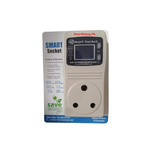 15A Smart Socket Electricity Monitor & Protector | Daraz.pk