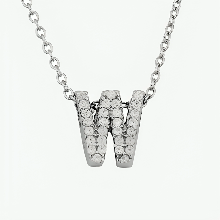 Silver Stainless Steel Alphabet Necklace/Locket/Pendants for Girls ...