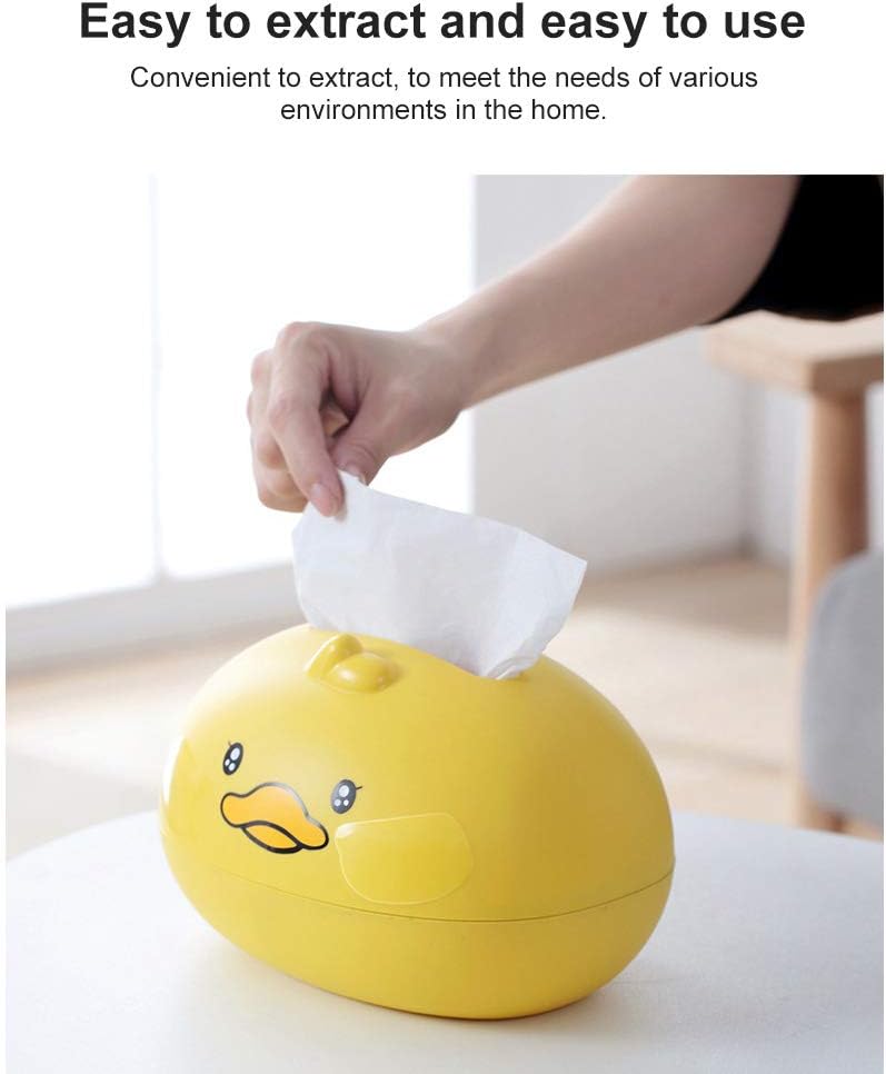 Creative cartoon cute yellow Duck Tissue paper box plastic tissue case ...