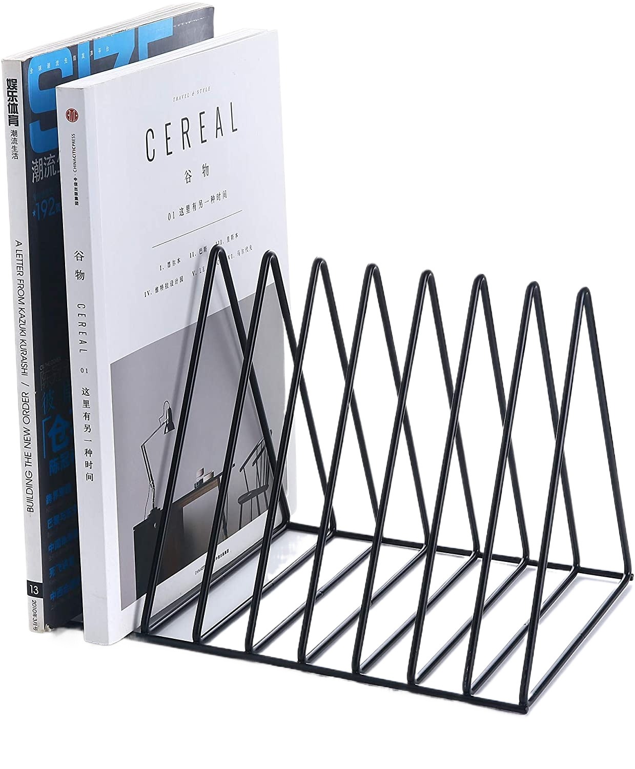 Best File Holder Desk Organizer Triangle Wire 9 Section Desktop Iron ...