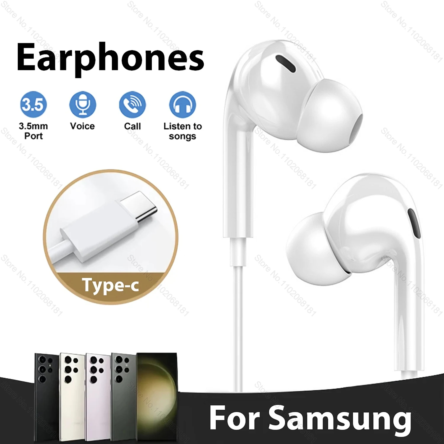 Original Type C Wired Headphones For Samsung Galaxy S24 S23 S22 S21 ...