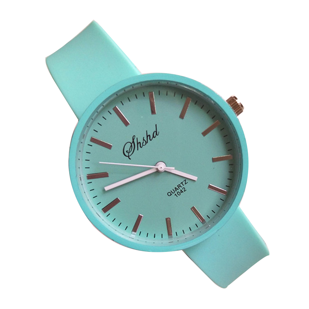 Student Girl Candy Color Analog Round Dial Silicone Band Quartz Wrist ...