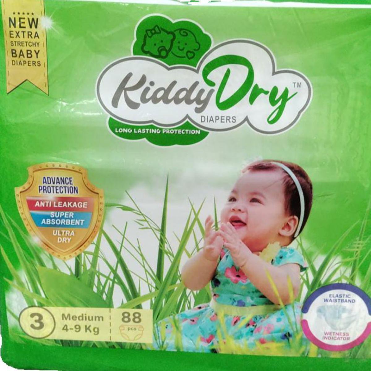 kiddy Dry Baby Diapers Size 3 Medium 88 Pcs | Daraz.pk