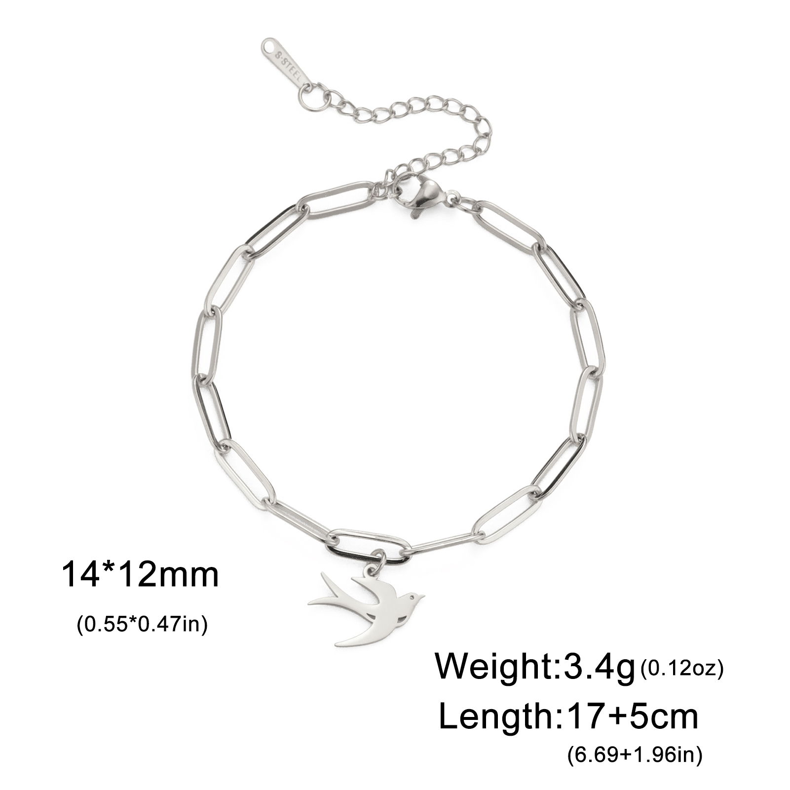 Cazador Swallow Bird Charm Bracelets for Women Girls Stainless Steel ...