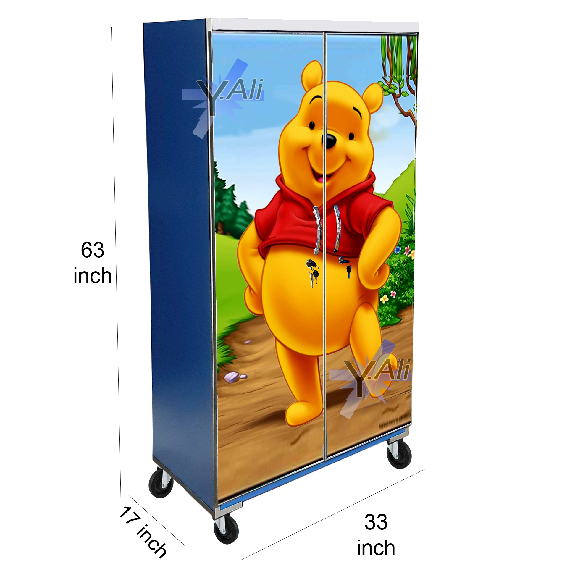 5 Feet Cartoons Theme wooden Sheet Wardrobe For Kids Cupboard Almari ...