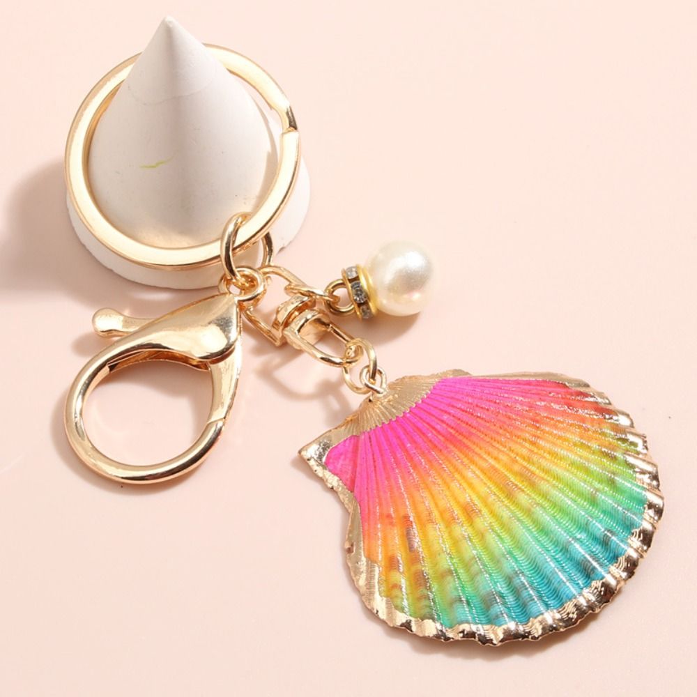 Conch Starfish Shell Conch Heart Keyring Cute Mermaid Tail Glass Ball Beach Style Beach Style ...