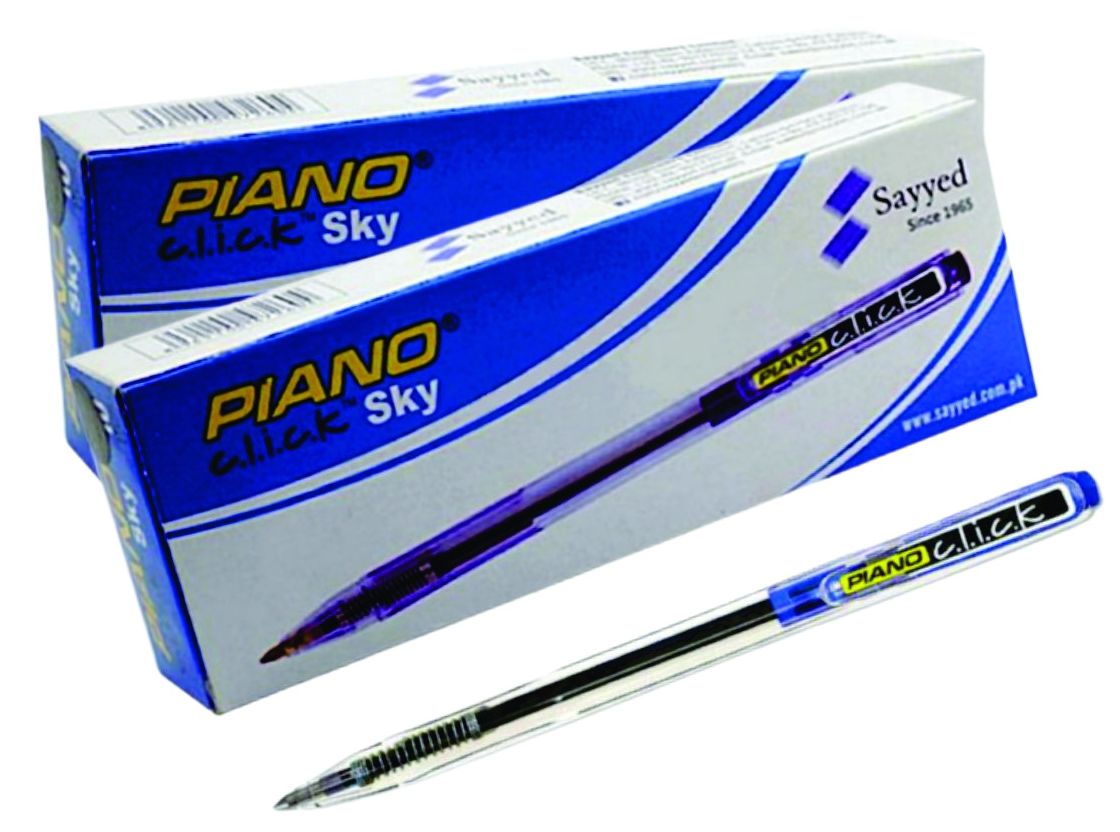 PIANO Click Sky Ball point pen - Blue Color (Dobule Pack / 20 Pcs ...