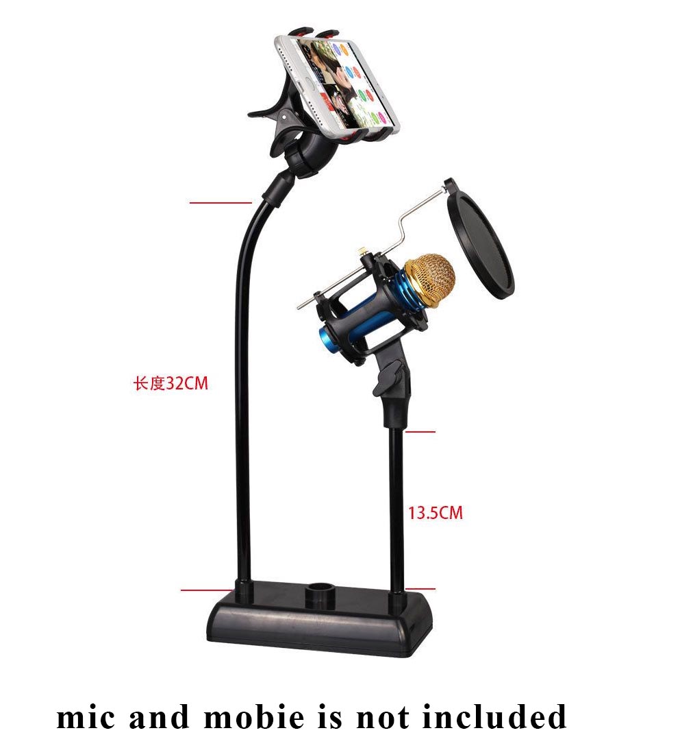 DM-722 Adjustable Microphone And Mobile Teleprompter Stand Desktop for ...