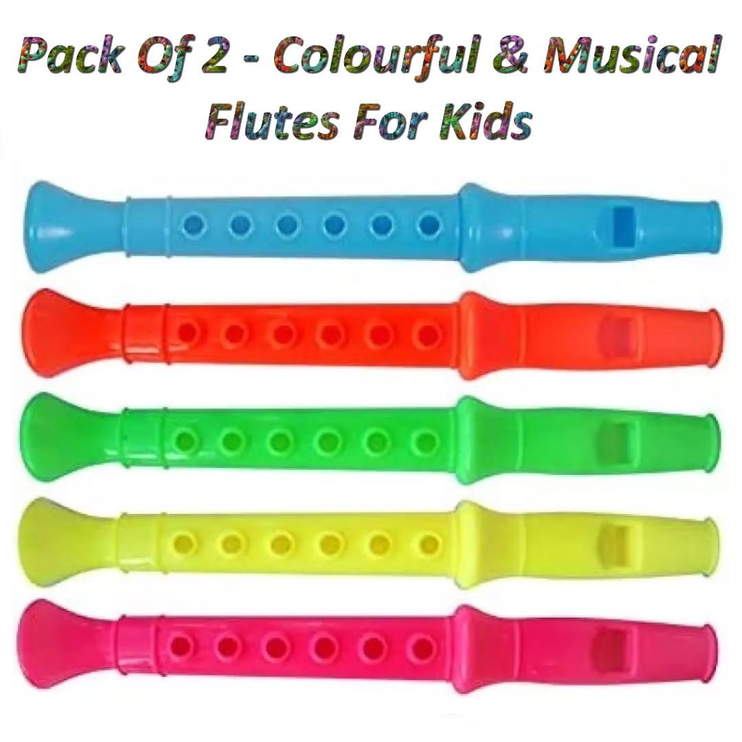 Pack Of 2 - Flute Whistle Kids Fillers Toys For Boys And Girls - Musical Instrument For Kids ...