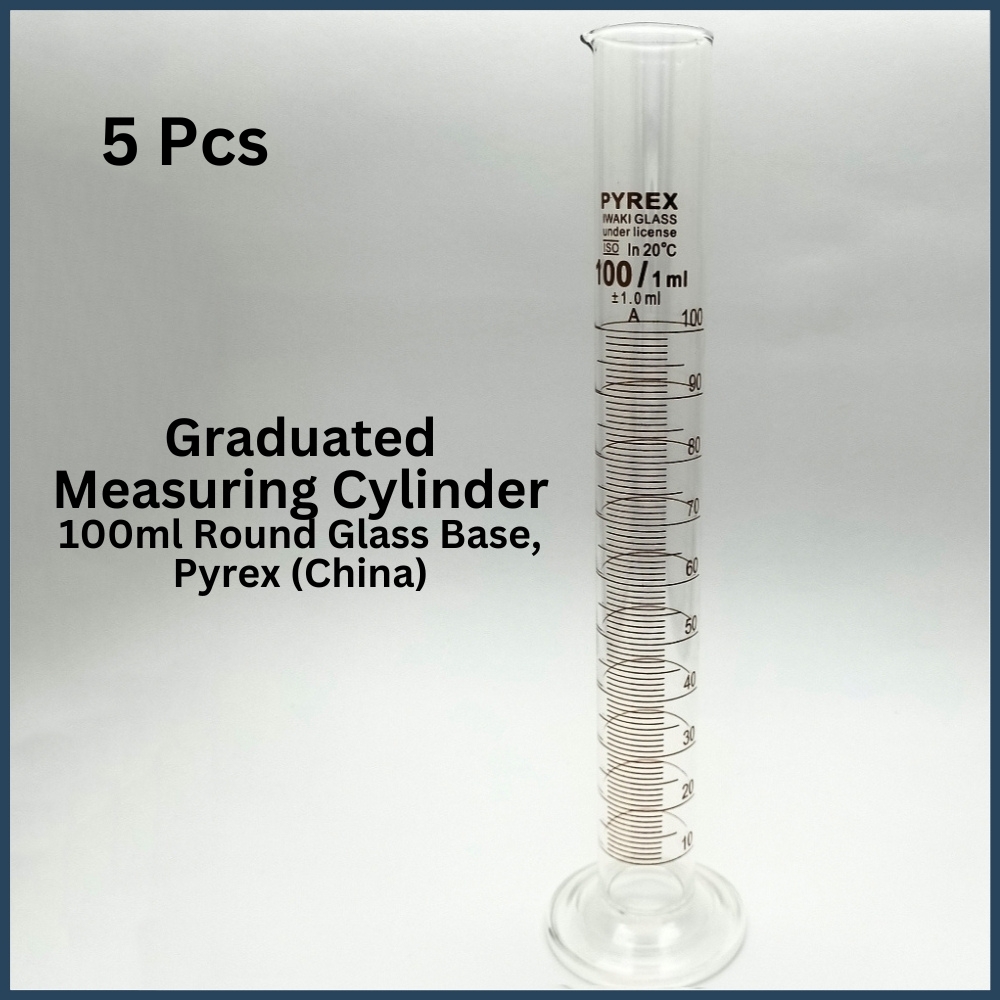100ml Pyrex Graduated Cylinder 1 to 5 Pcs | Iwaki Glass Measuring ...