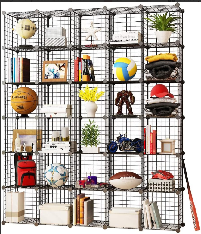 30 Cubes Storage Cubes Wire Grid Modular Metal Cubbies Organizer ...