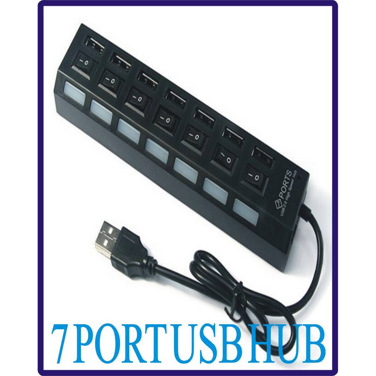 EMILY SPECIAL MULTIPLE USB PORTS HUB WITH BLUE LIGHT ON EACH AND ON/OFF ...