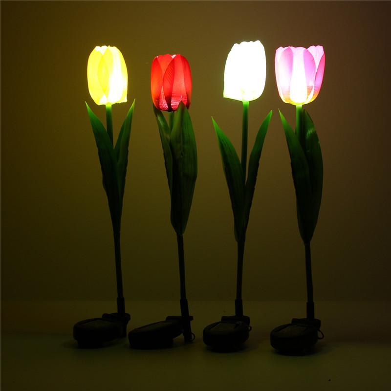 Solar Power Hyacinth LED Rose Flower Garden Stake Landscape Lamp ...