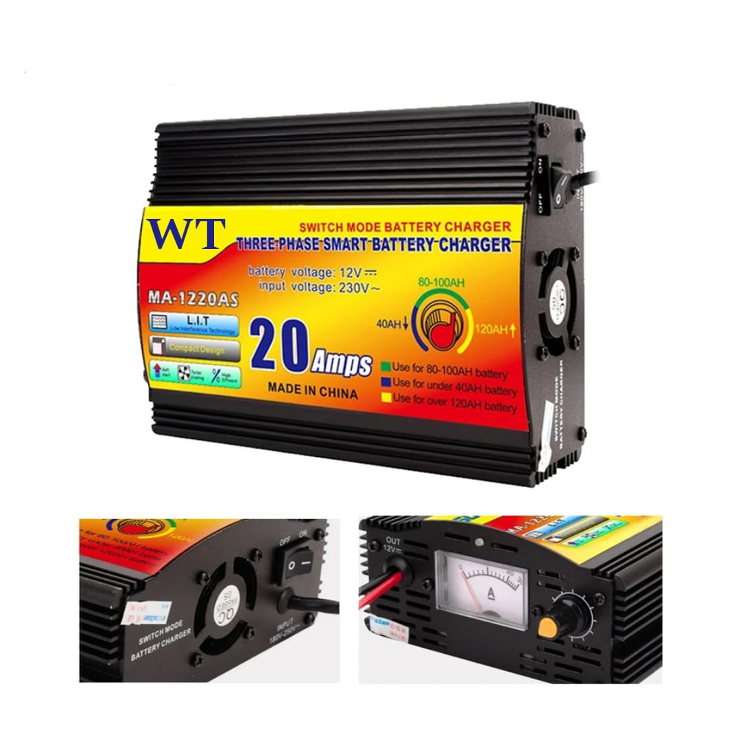 Car Battery Charger 10A 20A 30A with Current Display 220V to 12V for ...