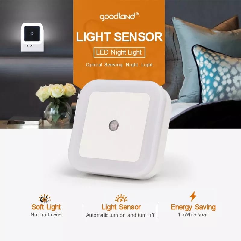 Light Sensor Control LED Night Light Mini Square Shape Light Sensor ...